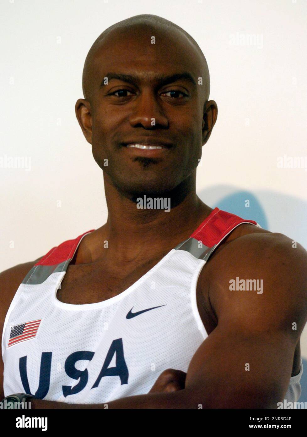 Allen Johnson poses during unveiling of Nike uniforms for the 2004 ...