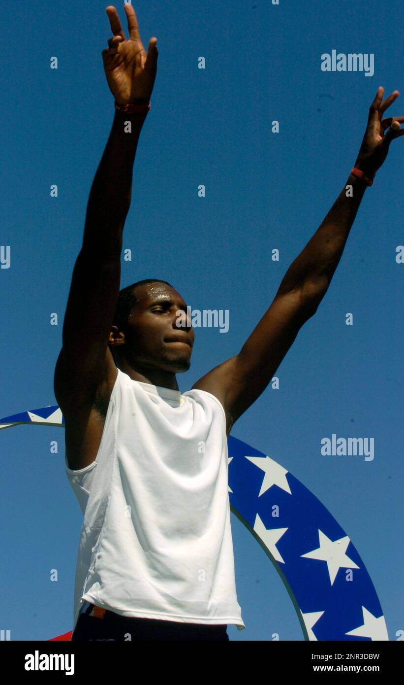 Men's triple jump winner Melvin Lister in the U.S. Olympic Track ...