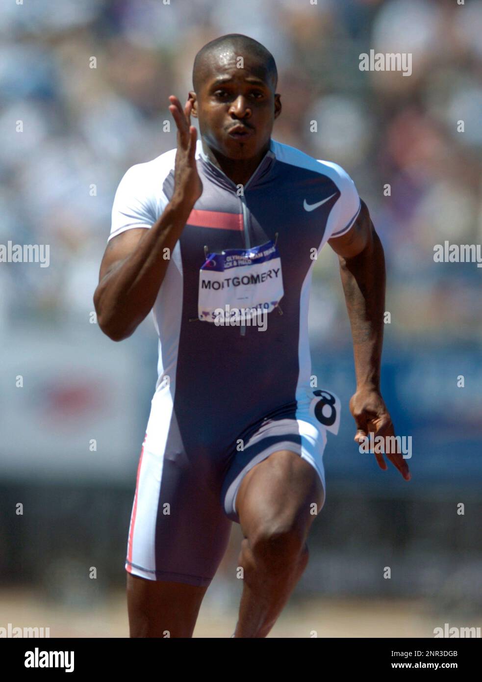 Tim Montgomery places third in men's 100-meter first-round hein 10.21 ...