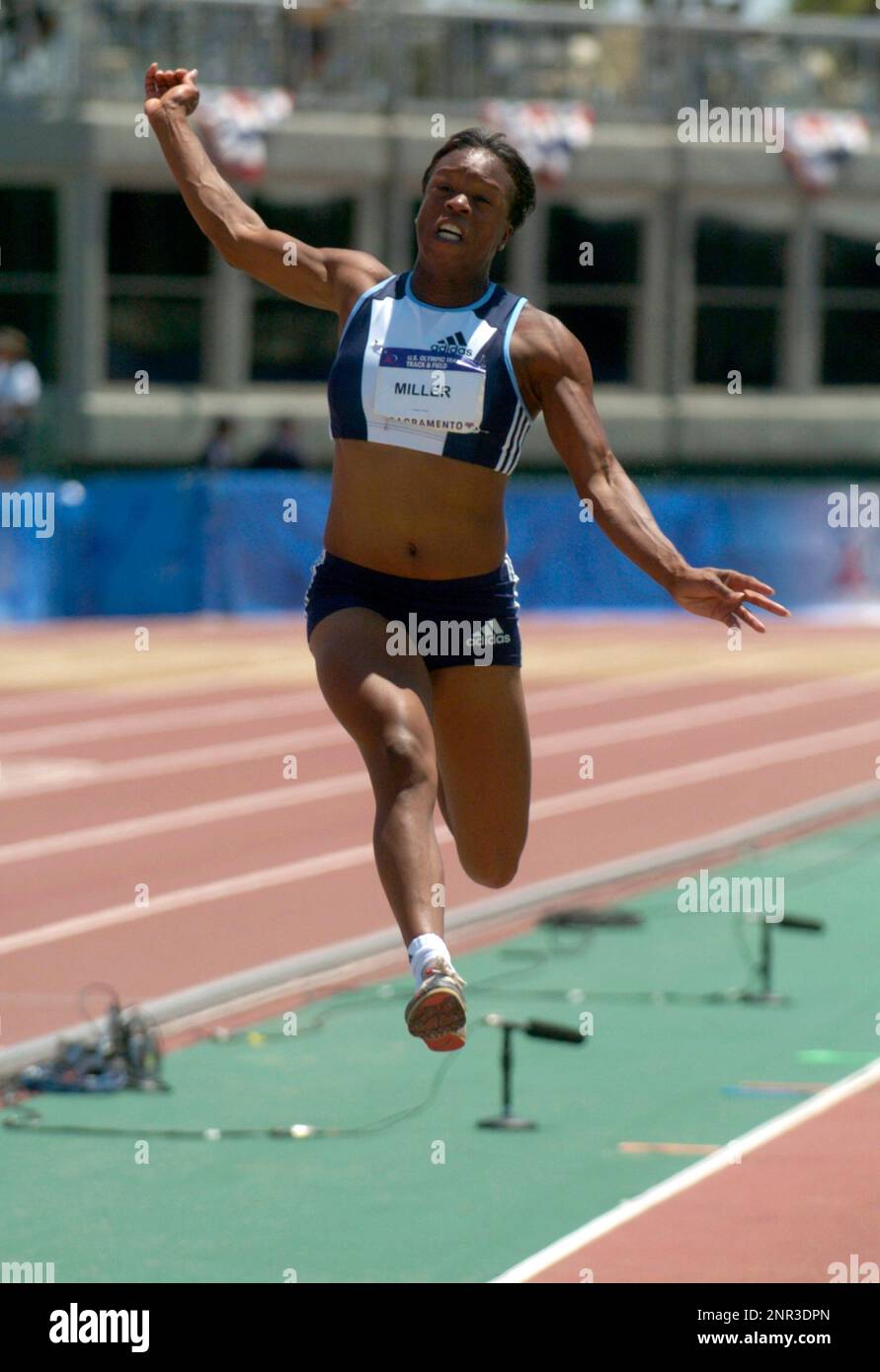 Virginia Miller jumped 19-11 3/4 (6.09m) during the heptathlon long ...