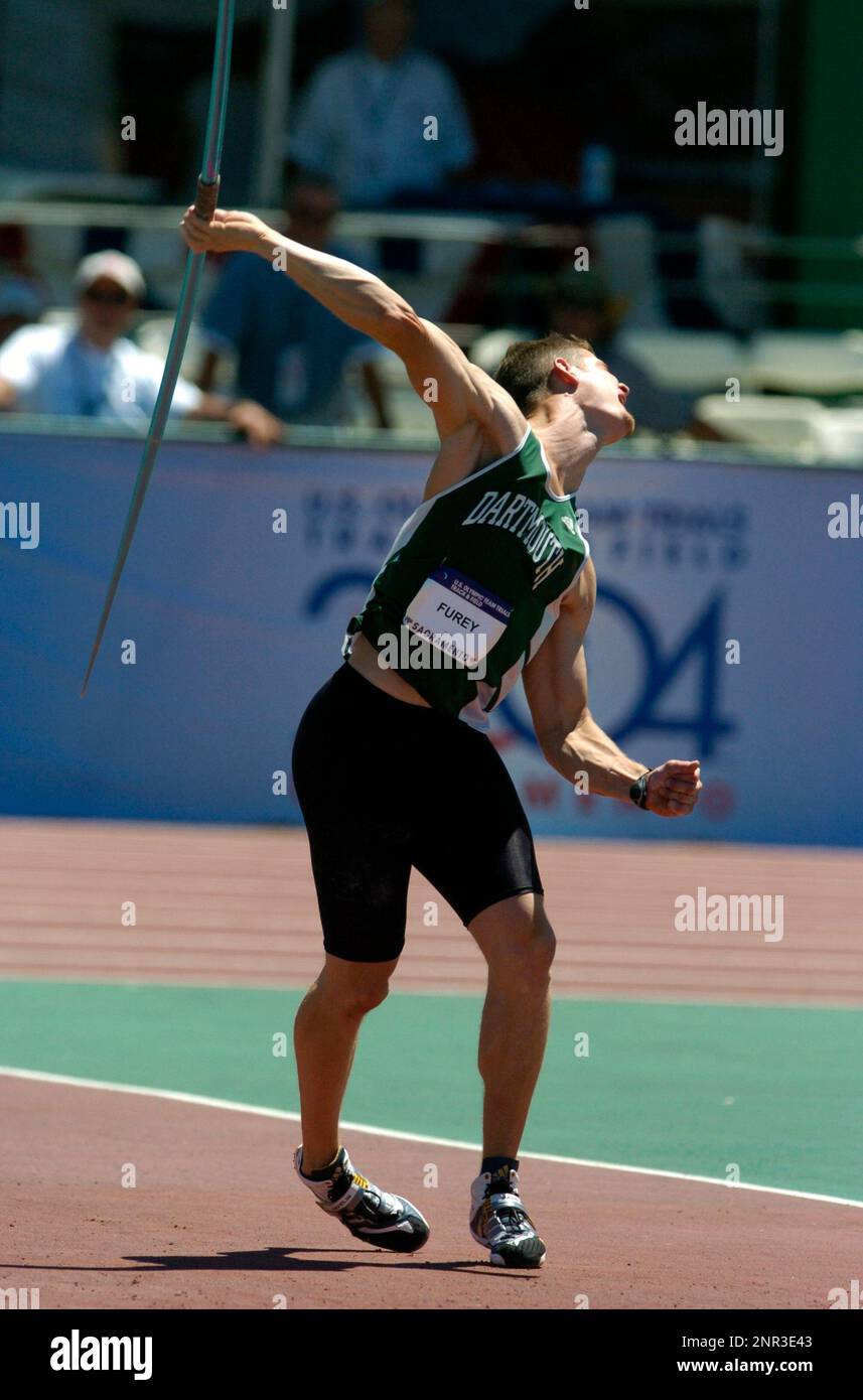 Sean Furey of Dartmouth competes in the men's javelin preliminaries in ...