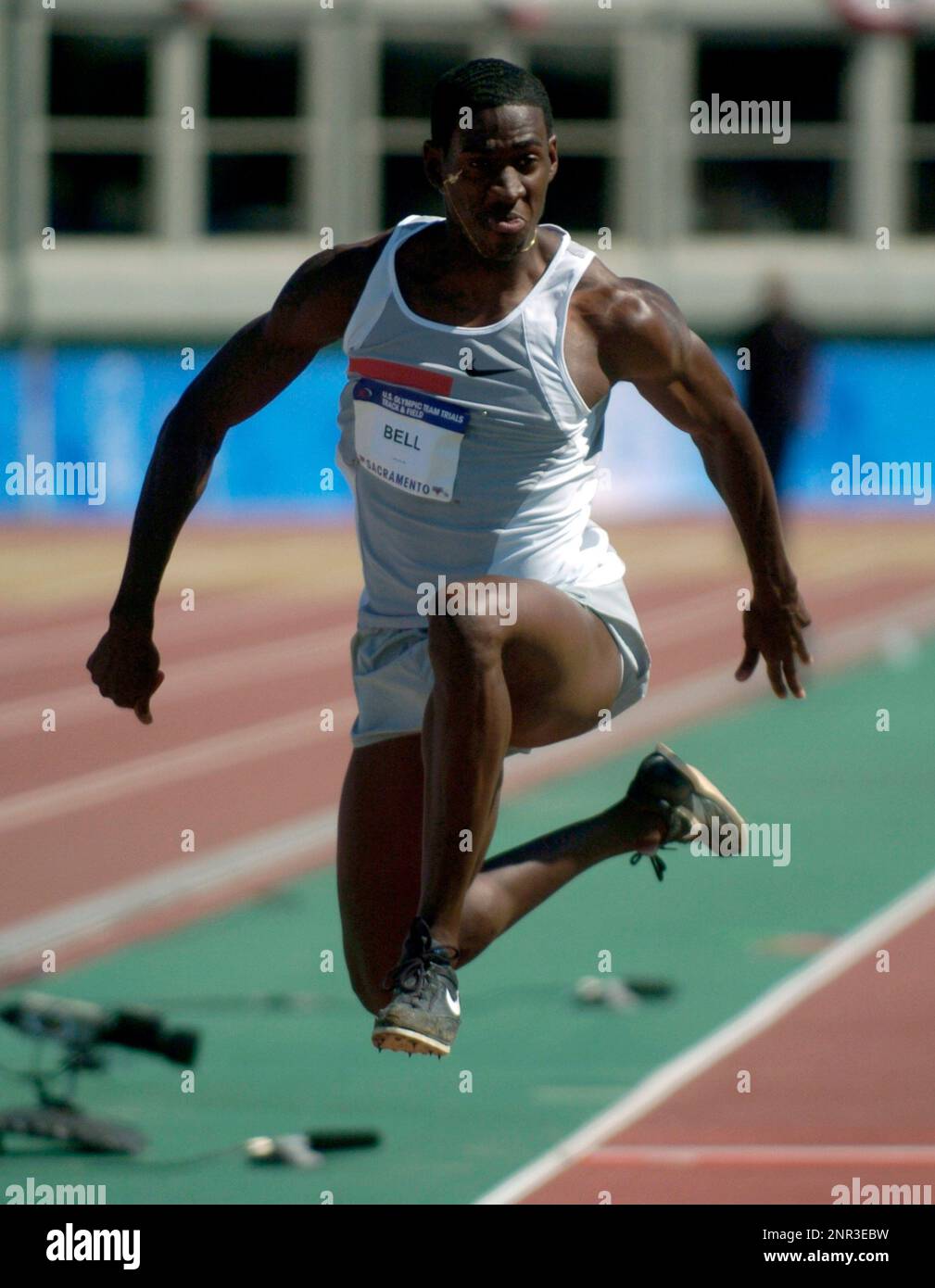 Kenta Bell was the top qualifier in the men's triple jump preliminaries ...