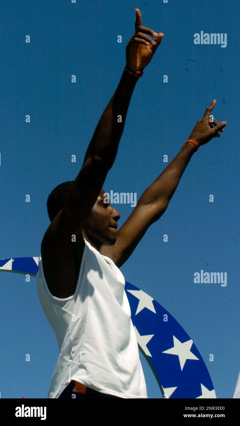 Men's triple jump winner Melvin Lister in the U.S. Olympic Track ...