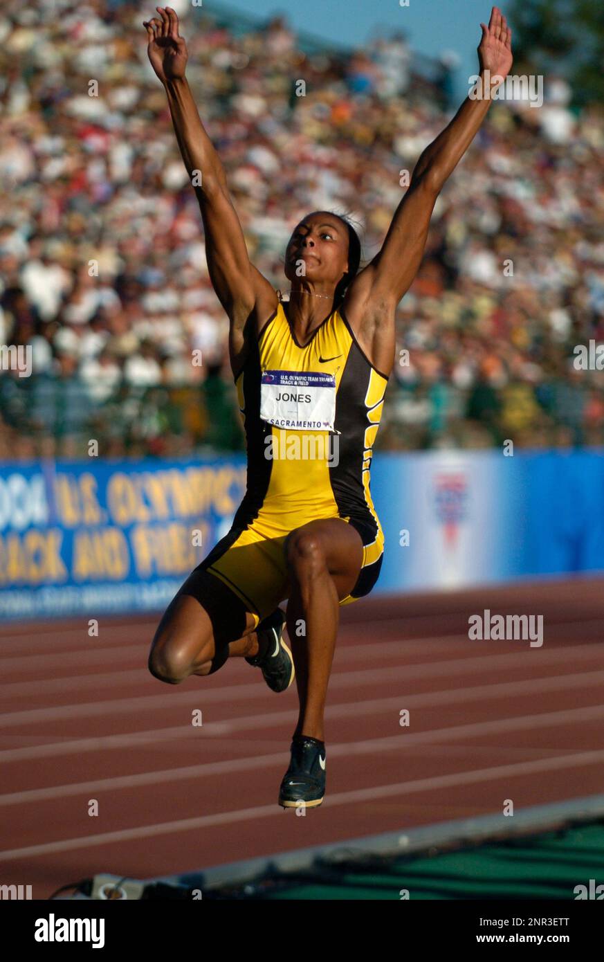 Marion Jones wins the long jump at 23-4 (7.11m) in the U.S. Olympic ...