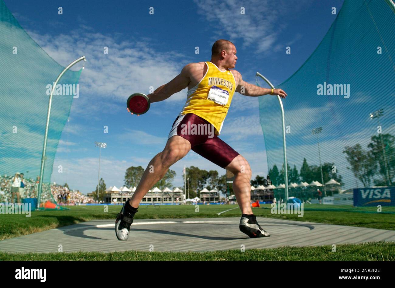 Karl Erickson of Minnesota had the No. 17 mark in the men's discus ...