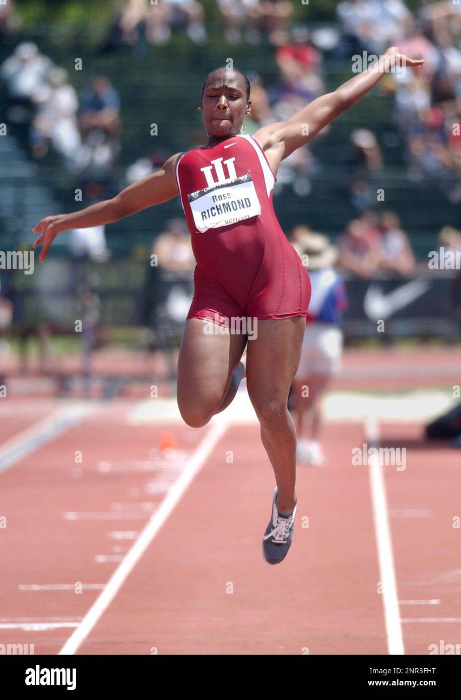 Rose Richmond of Indiana competes in the women's long jump in the USA ...