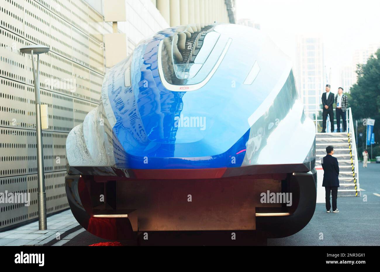 The prototype of the 600km/h maglev train made by CRRC Corporation, the ...