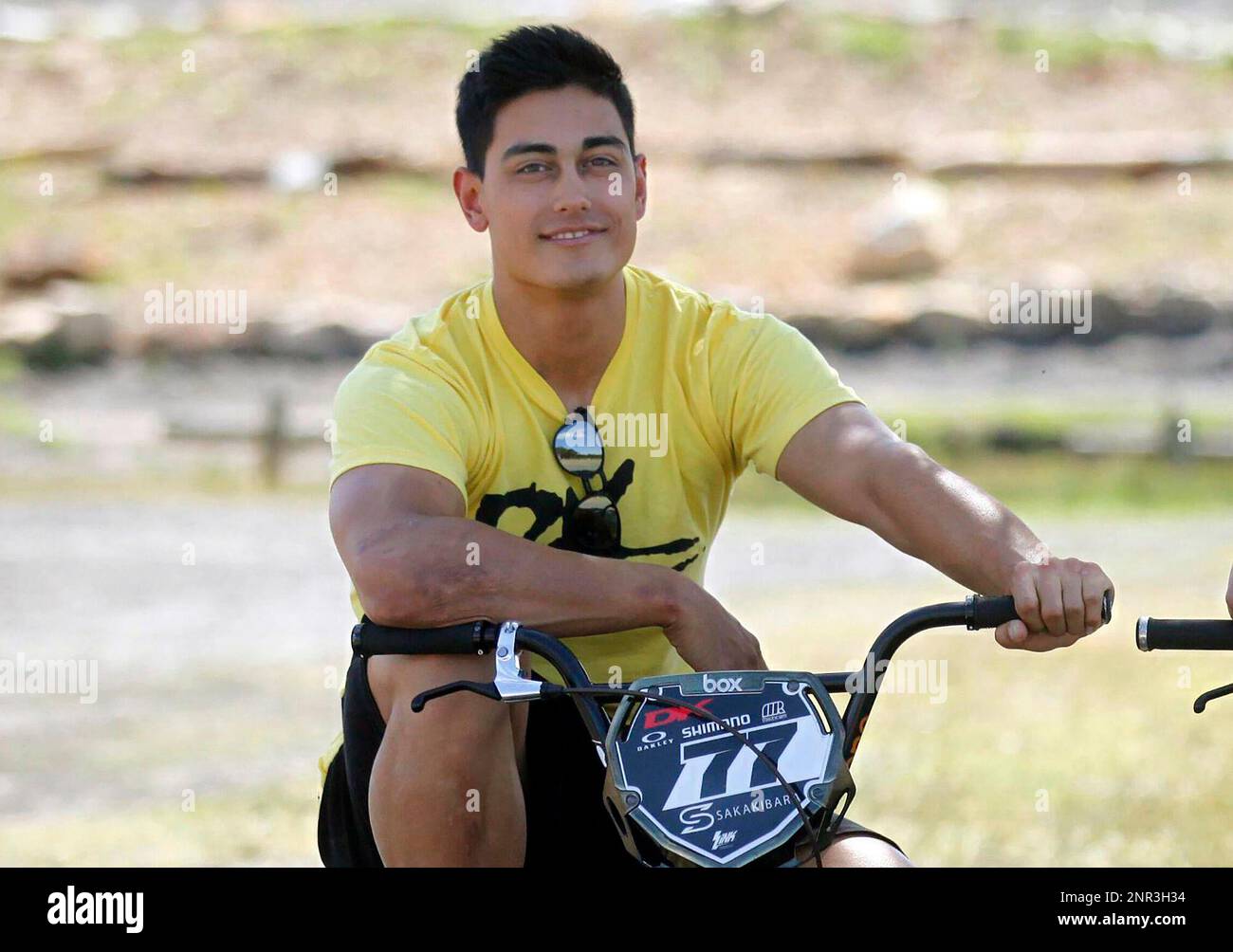 In this Nov. 12, 2019, photo, Australian BMX rider Kai Sakakibara rides ...