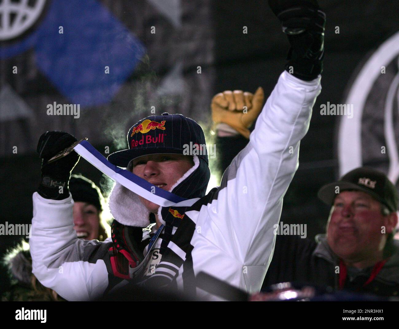 Heath Frisby during the Snowmobile Freestyle Final at Winter X Games 11 ...