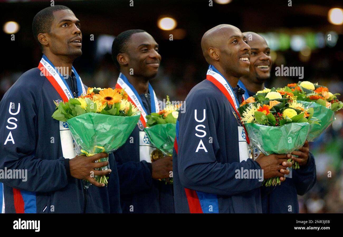 United States gold-medal winning 1,600-meter relay in the IAAF World ...