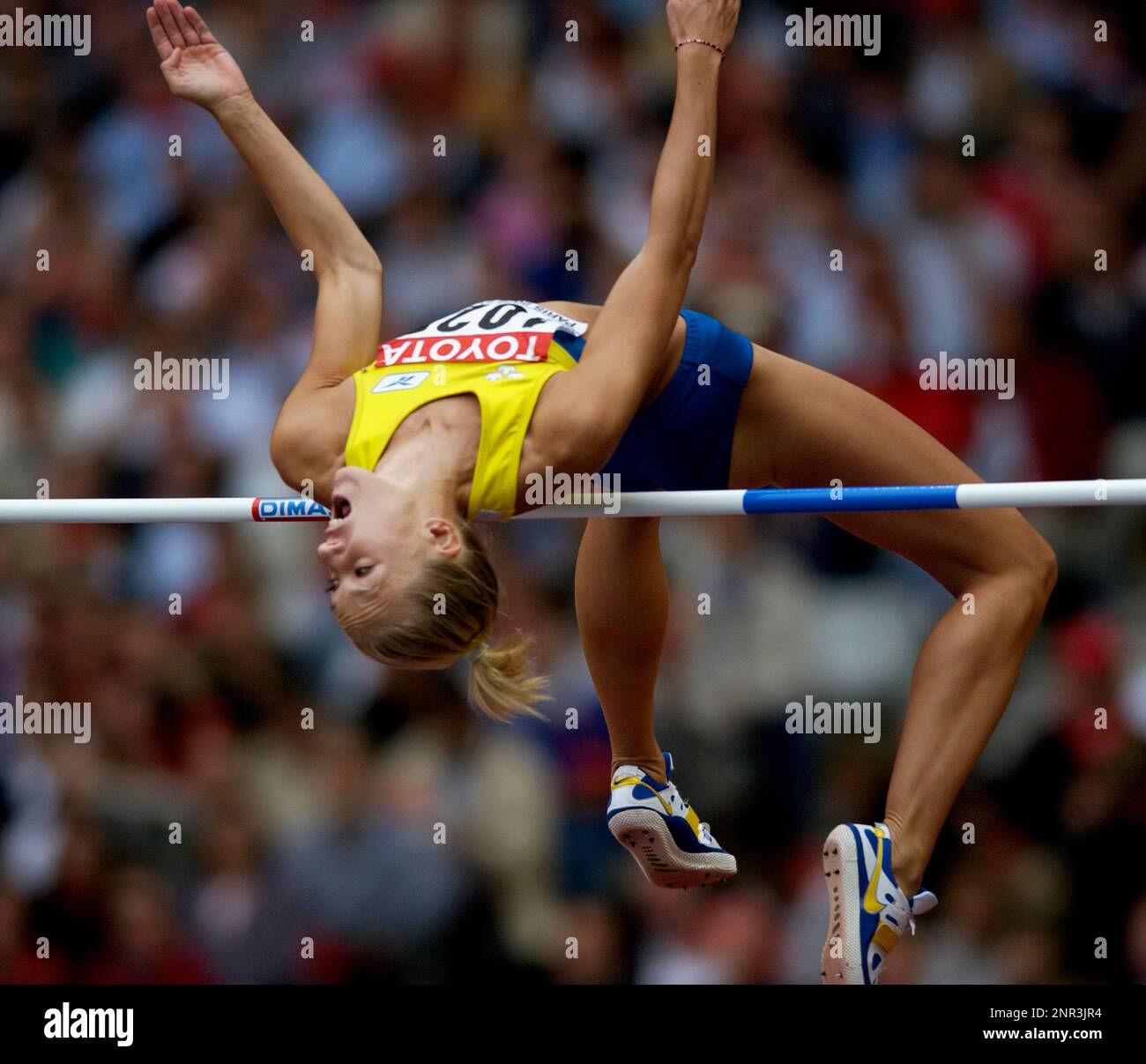 Kajsa Bervquist of Sweden was third in the high jump at 2.00 meters in ...