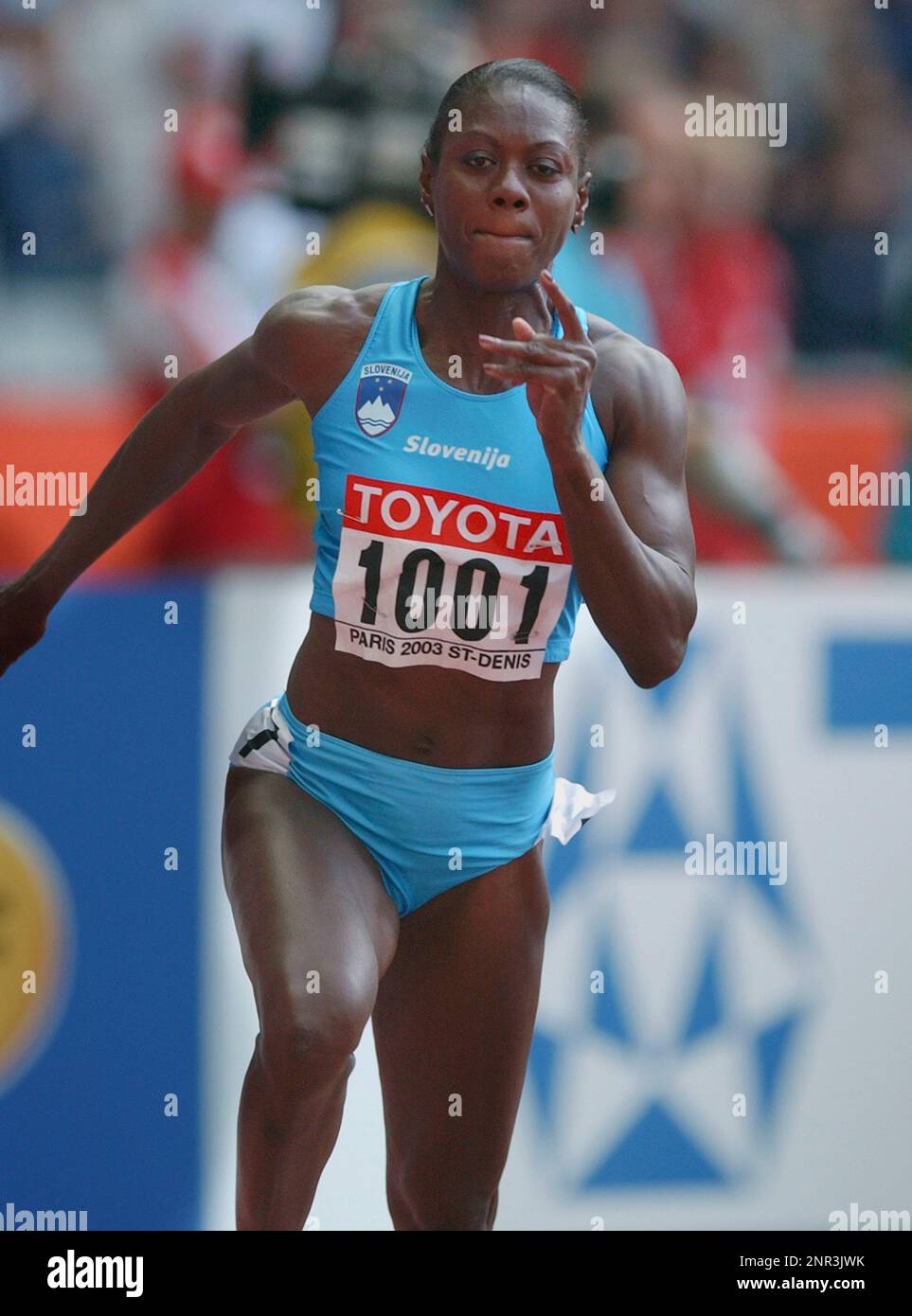 Merlene Ottey of Slovenia in the 200 meters in the IAAF World ...