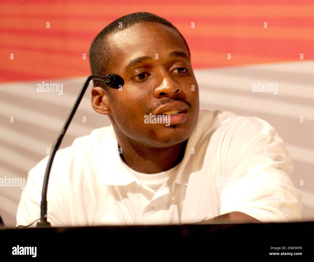 World 100-meter record holder Tim Montgomery at a news conference prior ...