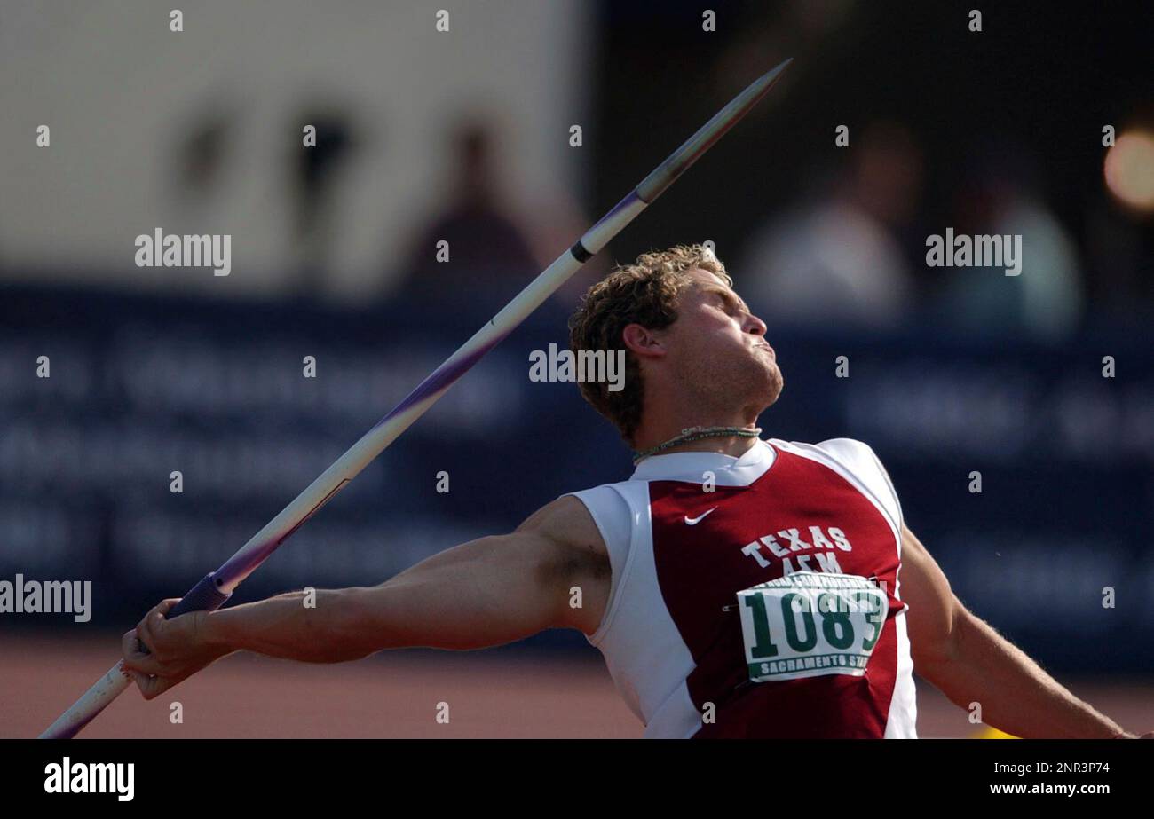 Luke Marrs of Texas A & M was fifth in the javelin at 234-2 in the NCAA ...