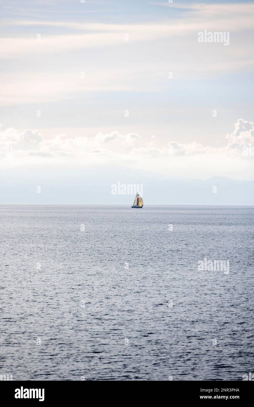 Sailing boat on Lake Constance, Bavaria, Germany, Europe Stock Photo ...