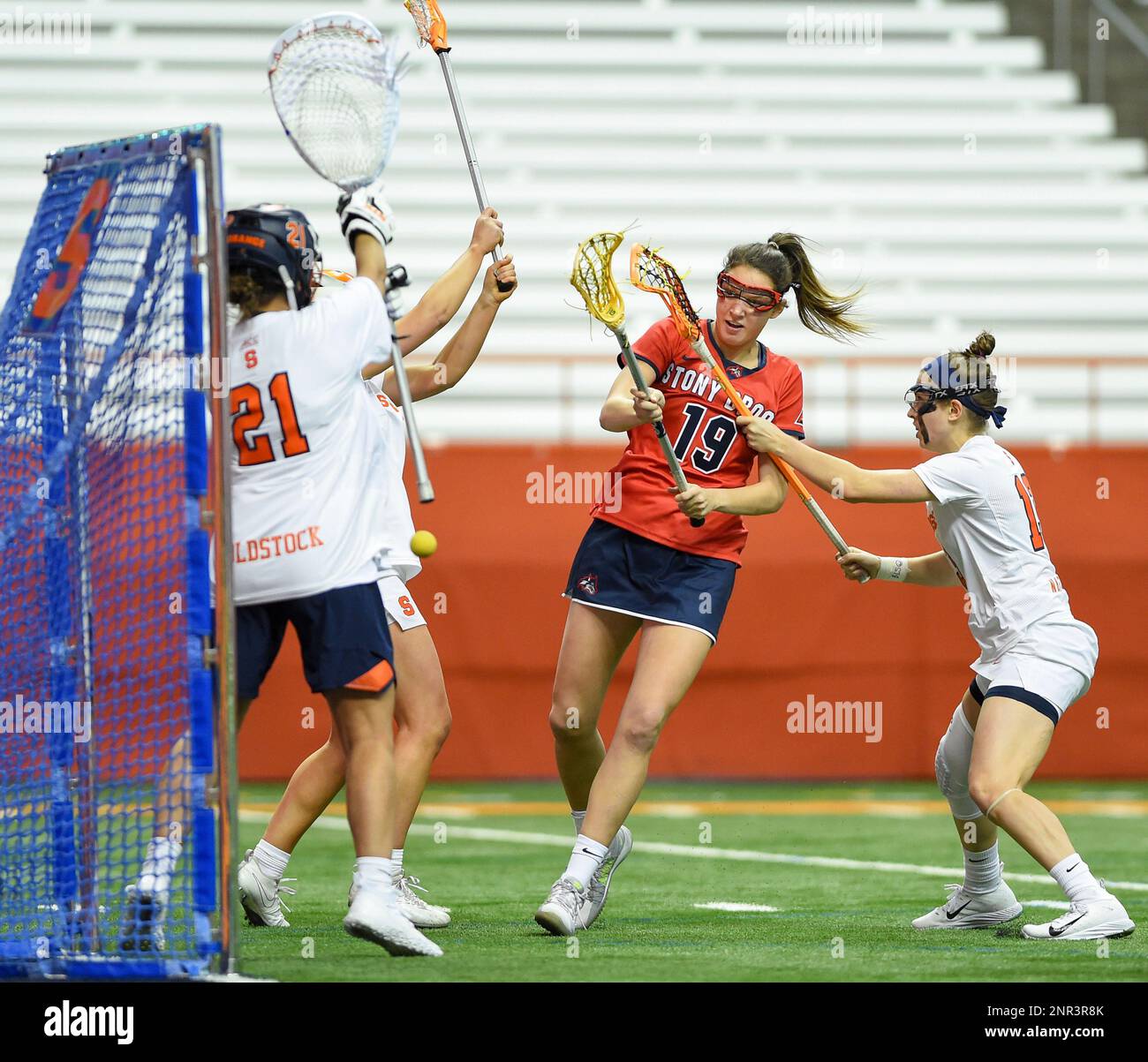 February 10, 2020: Stony Brook Seawolves midfielder Sarah Pulis #19 ...
