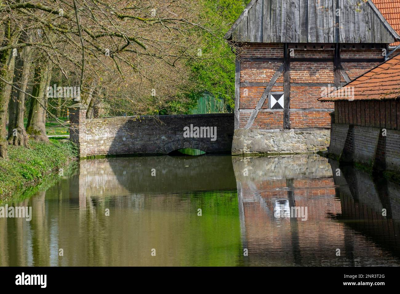 Spring at the House Round Stock Photo - Alamy