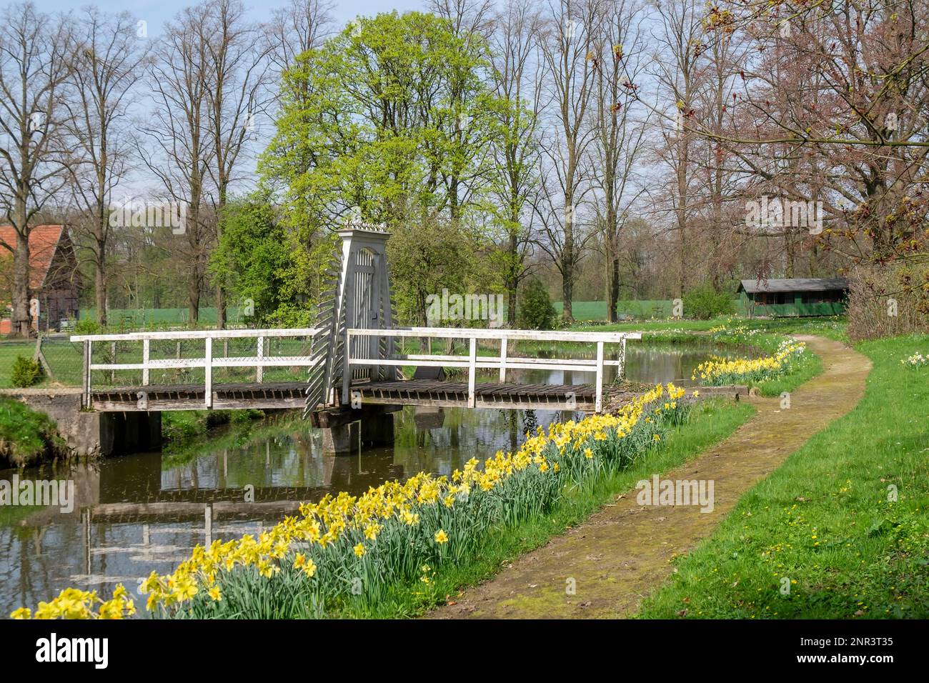 Bridge with beam gate Stock Photo - Alamy
