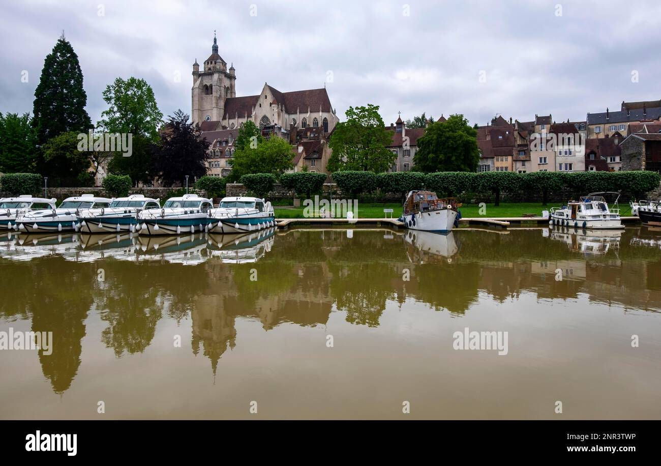 Old Town of Dole with Collegiate Church of Notre-Dame Stock Photo - Alamy