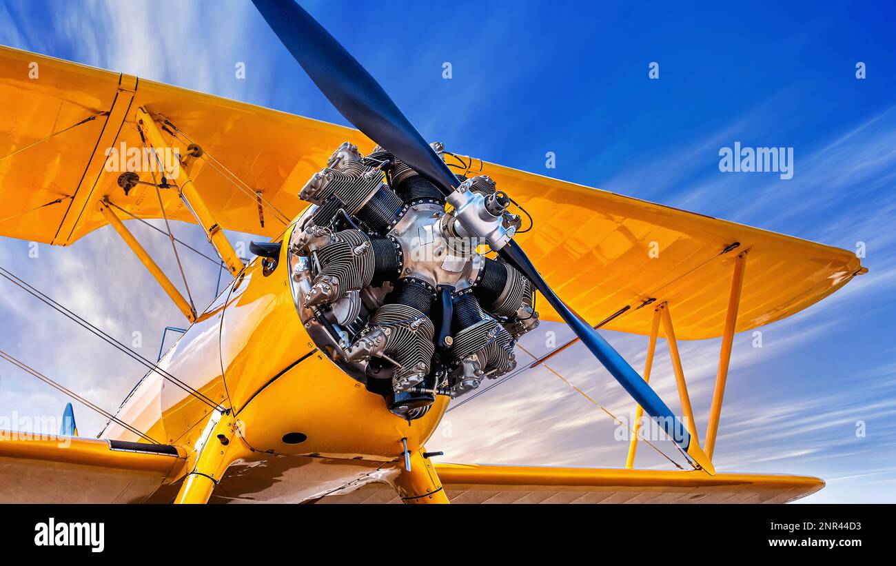 propeller of an historical biplane Stock Photo - Alamy