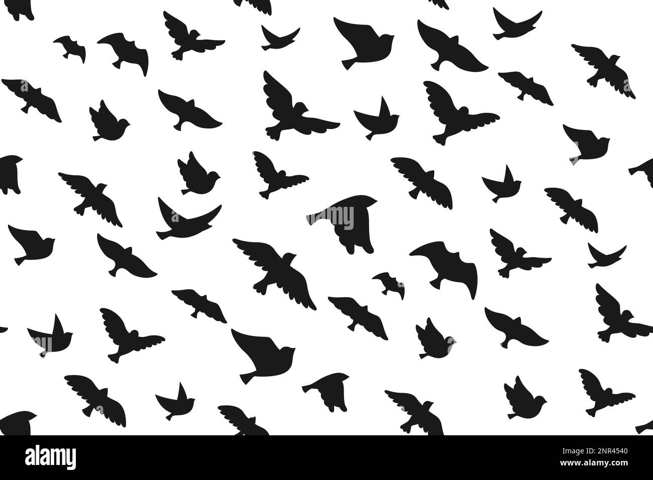 Bird dove silhouette seamless pattern. Modern trendy shape fowl sparrow ...