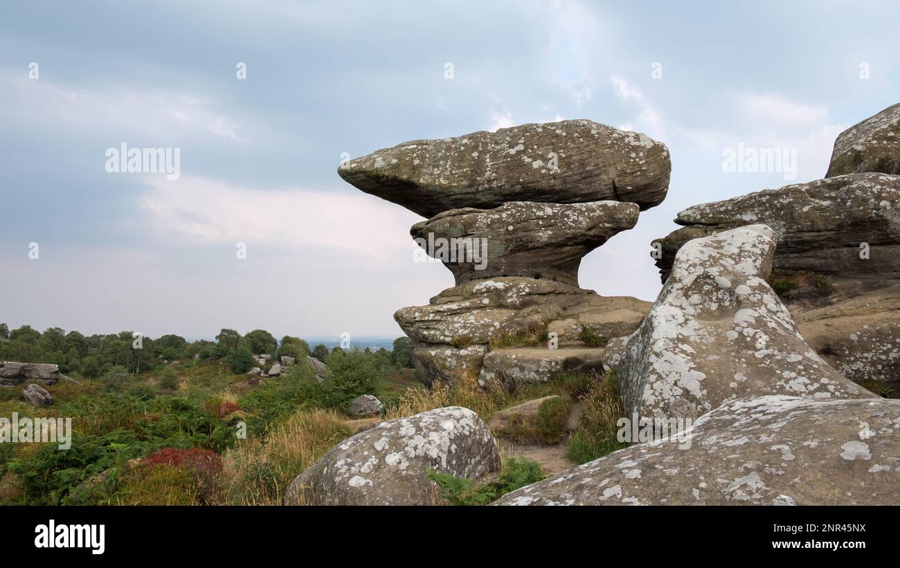 Scenic view of Brimham Rocks in Yorkshire Dales National Park Stock ...