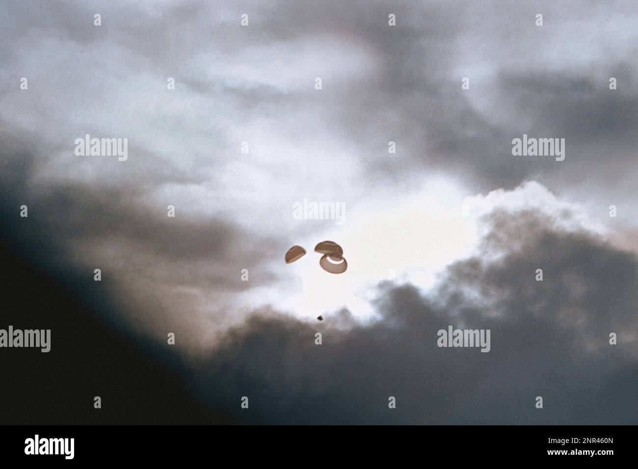 In this April 17, 1970 photo made available by NASA, the command module ...