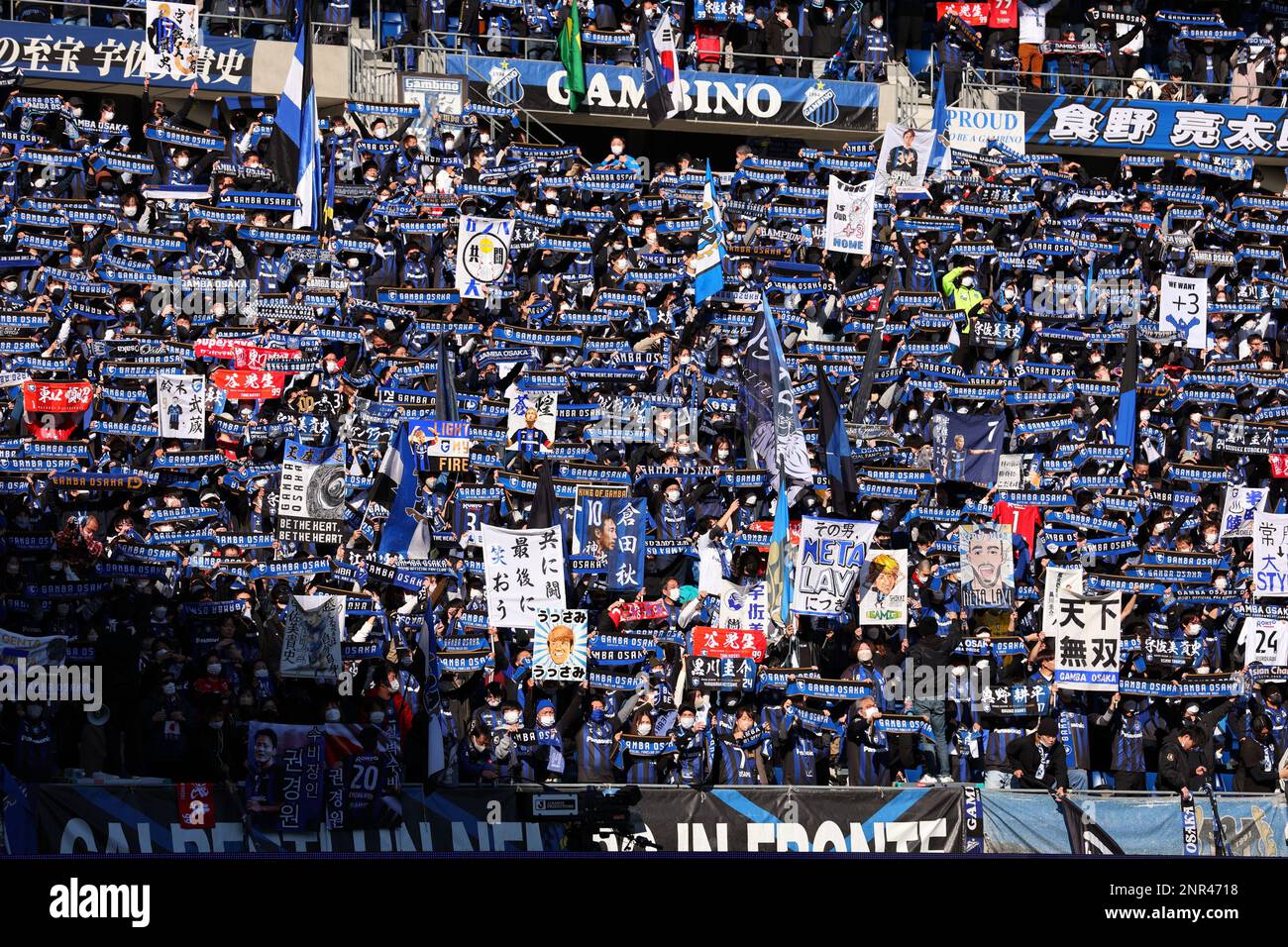 Panasonic Stadium Suita, Osaka, Japan. 25th Feb, 2023. Gamba Osaka fans ...