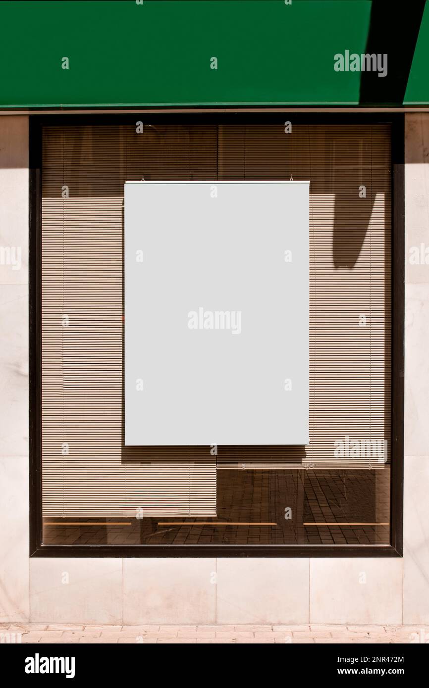rectangular blank billboard glass window blinds. High resolution photo ...