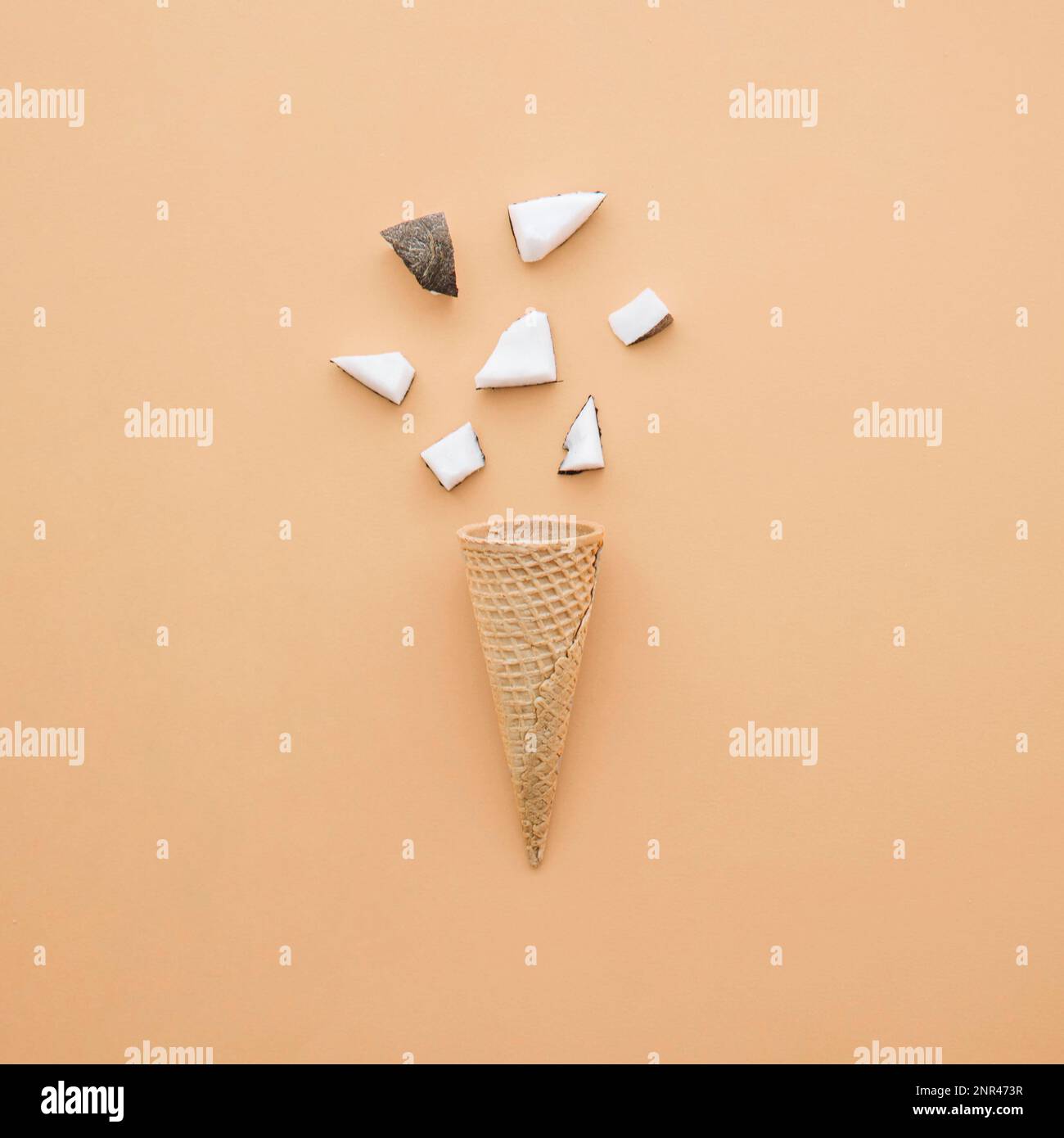 ice cream concept with cone coconut pieces. High resolution photo Stock ...