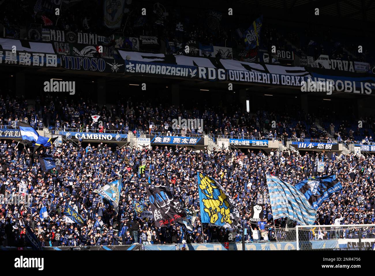 Panasonic Stadium Suita, Osaka, Japan. 25th Feb, 2023. Gamba Osaka fans ...