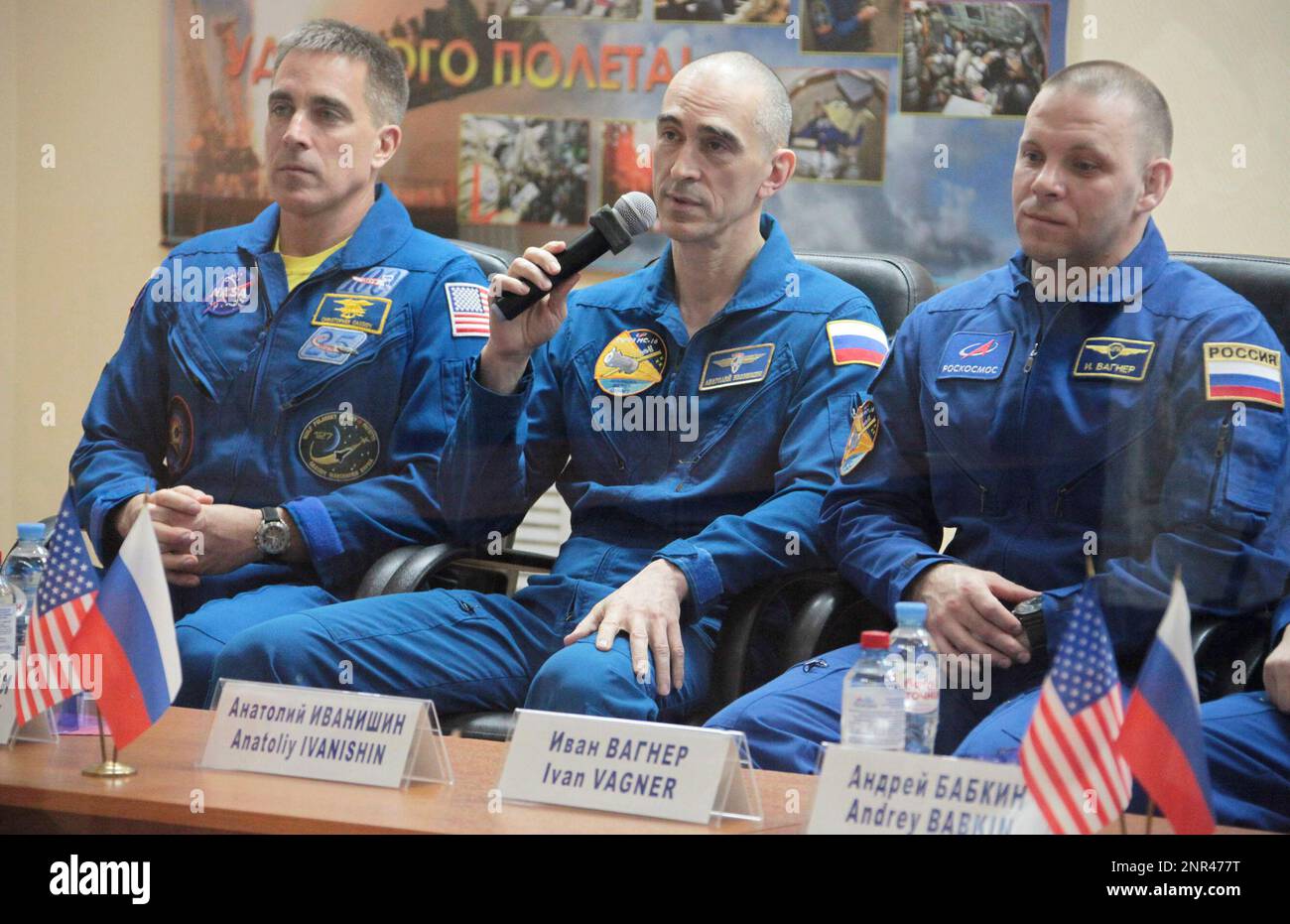 In this handout photo released by Roscosmos U.S. astronaut Chris ...
