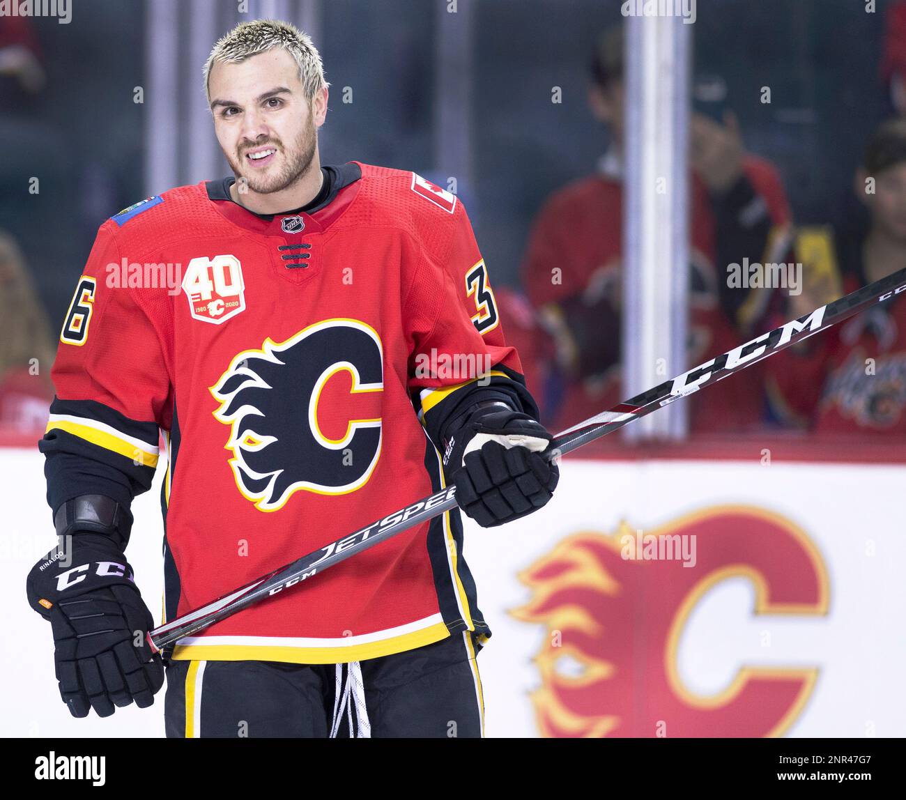 NHL profile photo on Calgary Flames player Zac Rinaldo at a game ...
