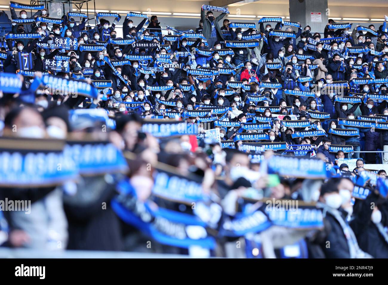 Panasonic Stadium Suita, Osaka, Japan. 25th Feb, 2023. Gamba Osaka fans ...