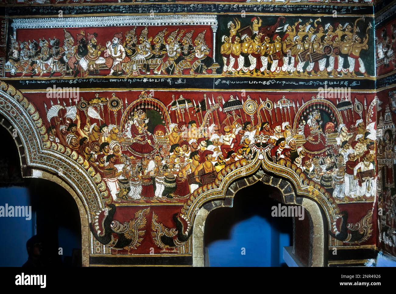 18th century Ramayana epic murals fresco painting on Bodi Zamin palace ...