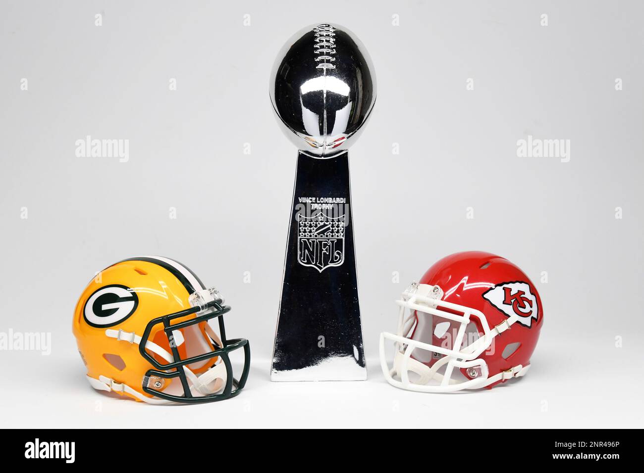 Detailed view of Green Bay Packers (left) and Kansas City Chiefs ...