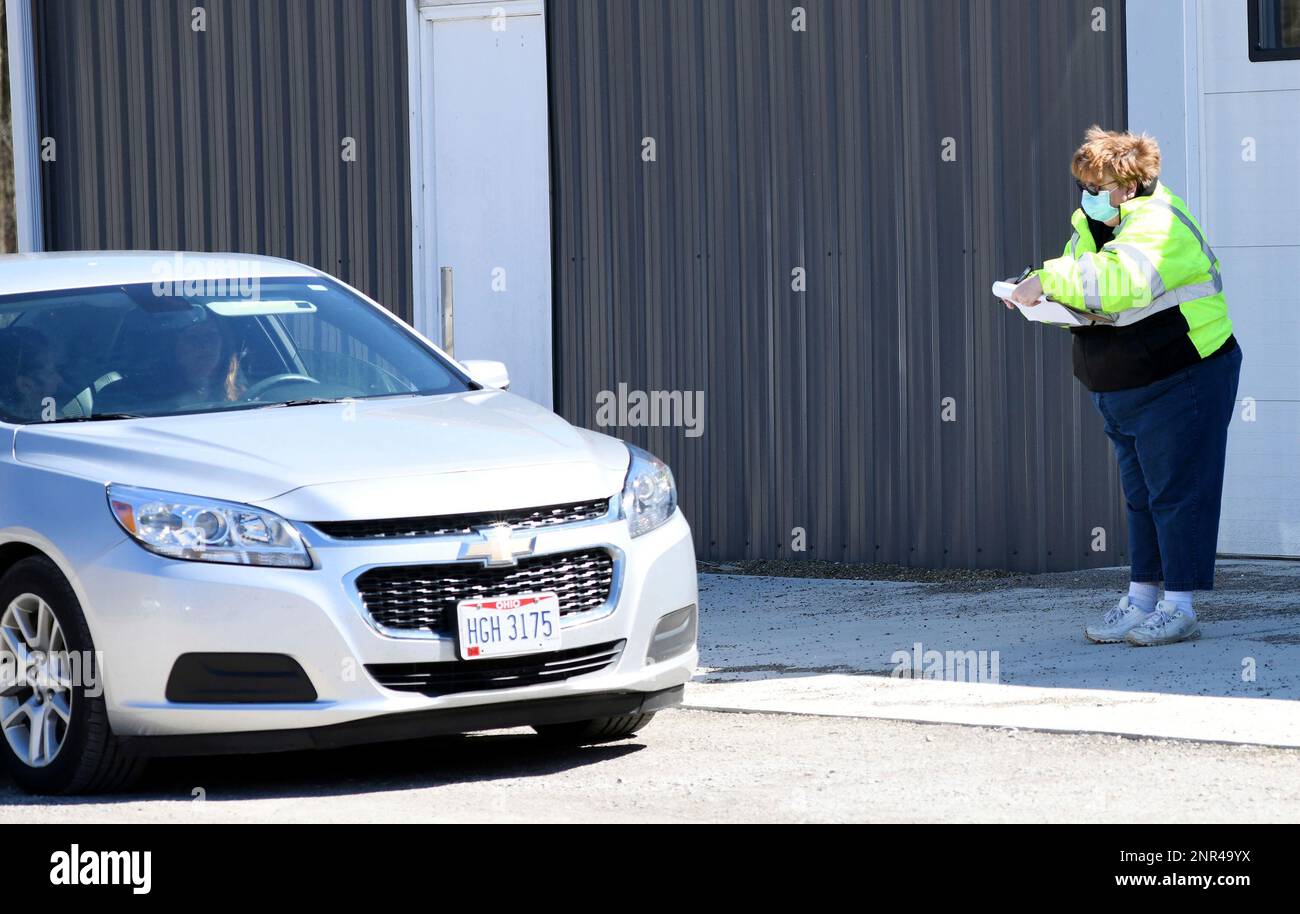 Volunteer Pam Bean greets people at the Sheffield Fire Department ...