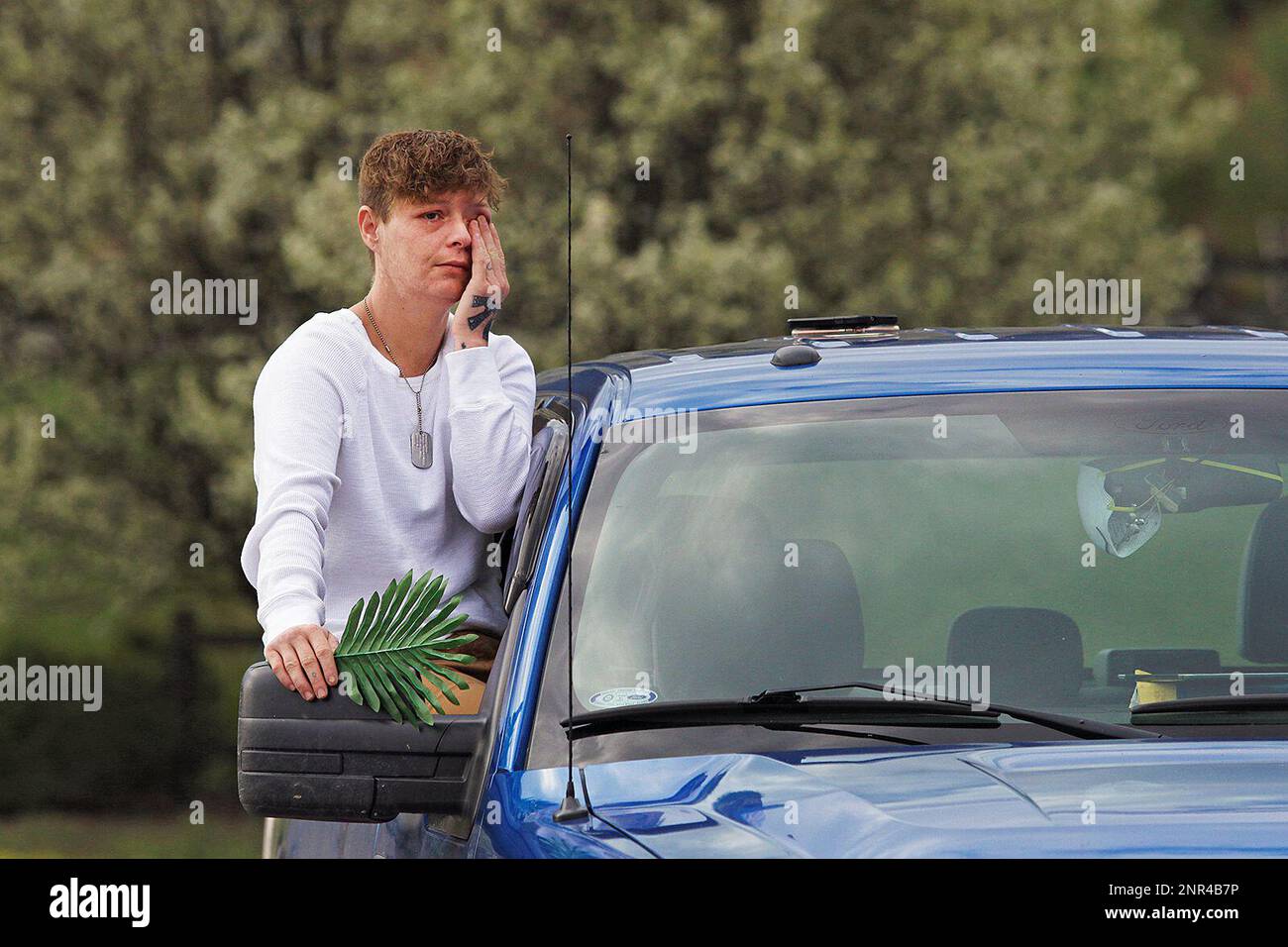 Destiny Conkle wipes a tear from her eye during the worship portion of ...