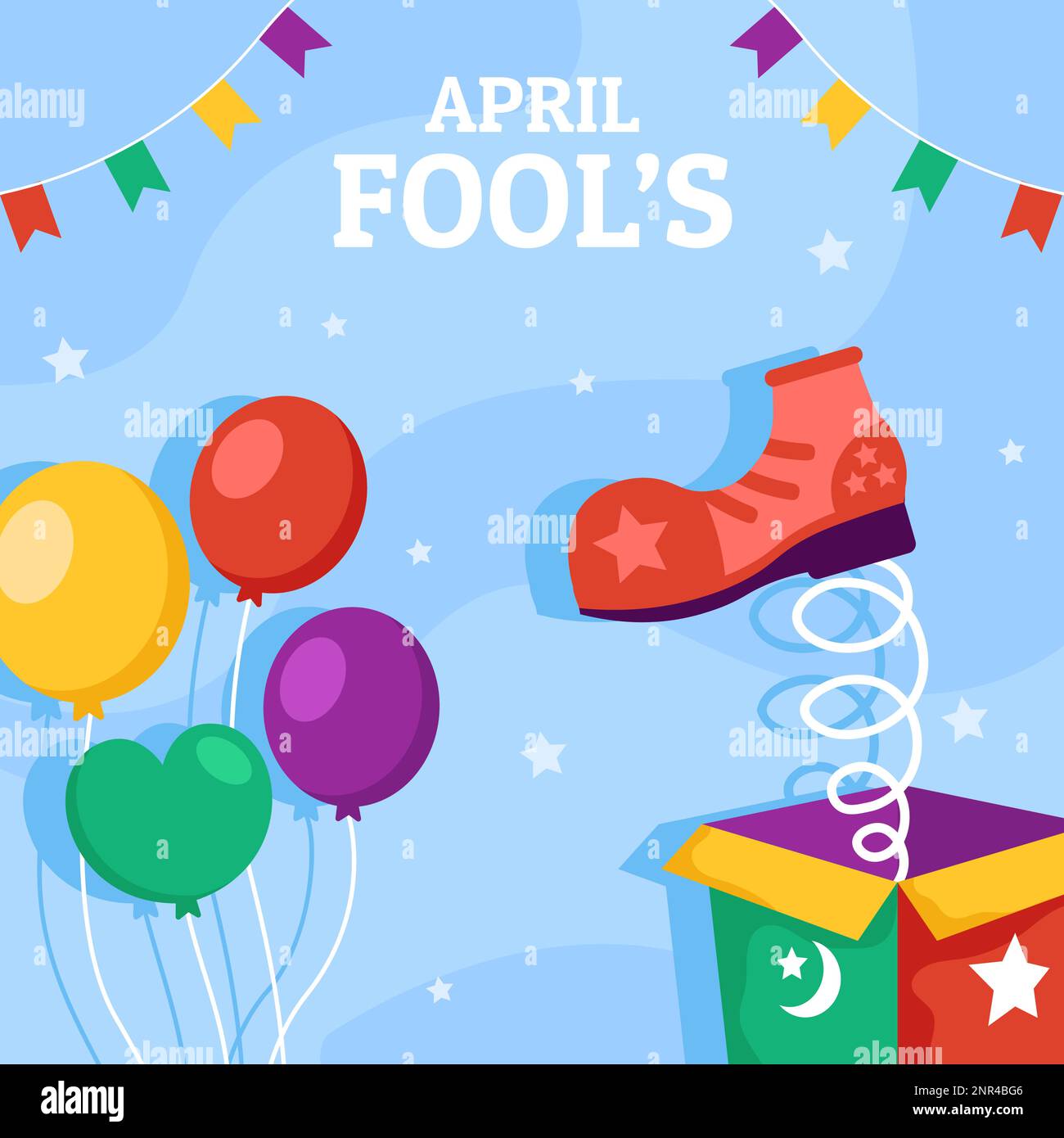 Happy April Fools Day Social Media Background Illustration Cartoon Hand ...