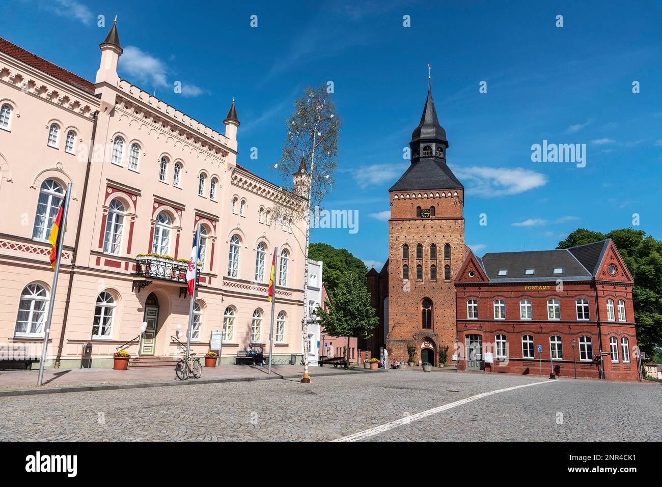 Town Hall, Church, Post Office, Sternberg, Mecklenburg-Western ...