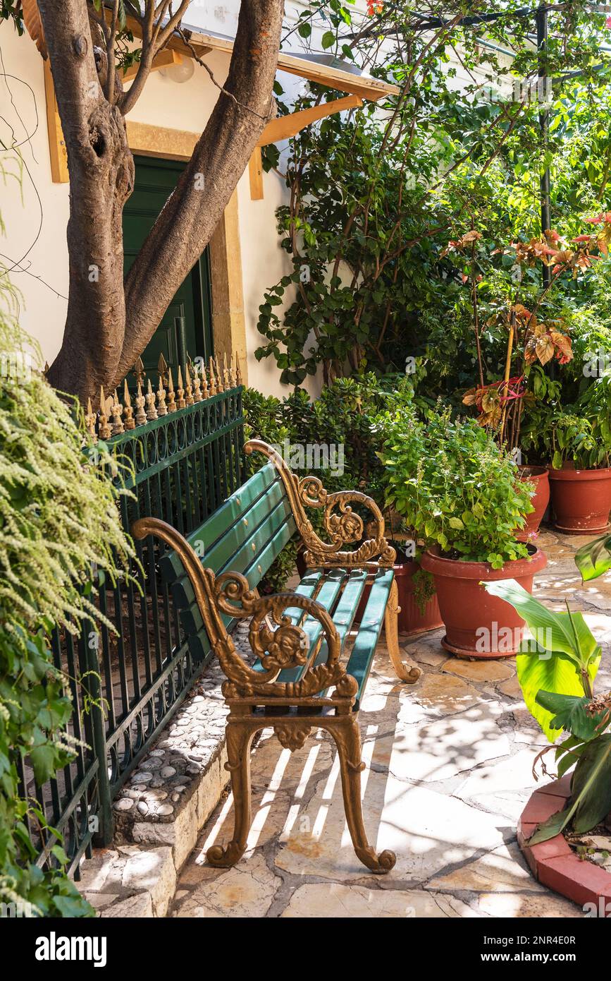 Bench, Patio, Panagia Theotokos, Monastery, Paleokastritsa, Corfu ...