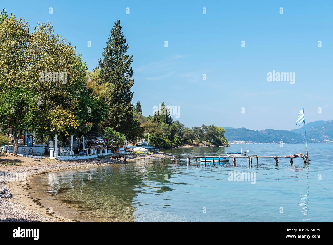 Taverna, Restaurant, Jetty, Boukari, Corfu Island, Ionian Islands ...