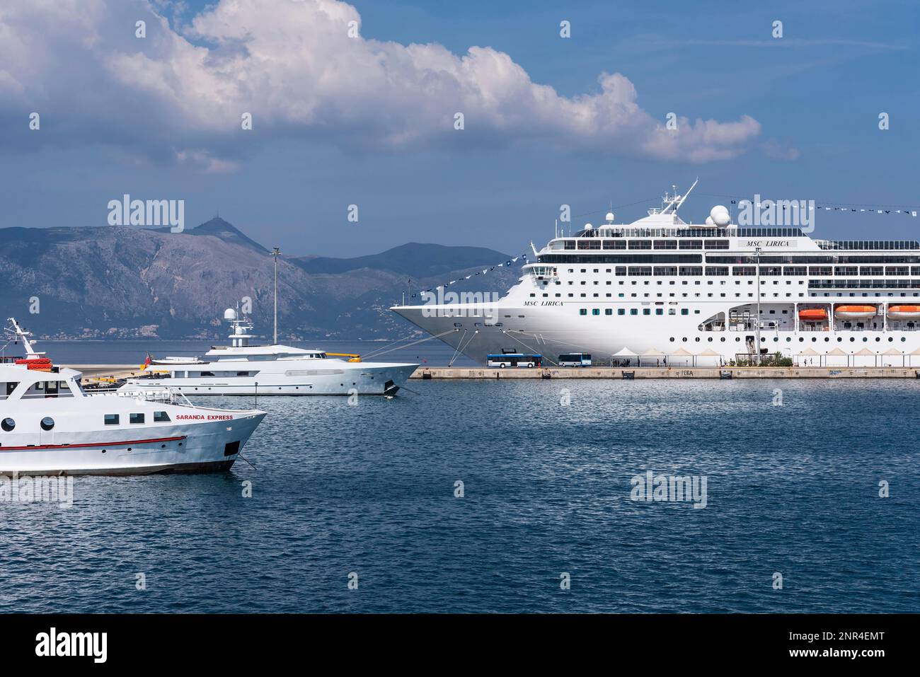 Cruise Ship, Ferry, Port, Kerkyra, Corfu Island, Ionian Islands, Greece ...