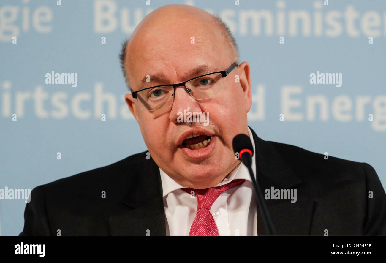 German Economy Minister Peter Altmaier addresses the media during a ...