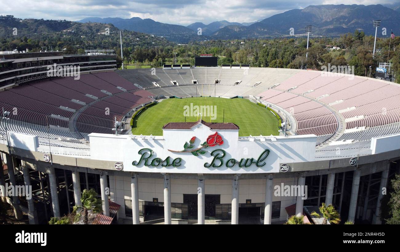 General overall aerial view of the Rose Bowl Stadium, Saturday, March ...