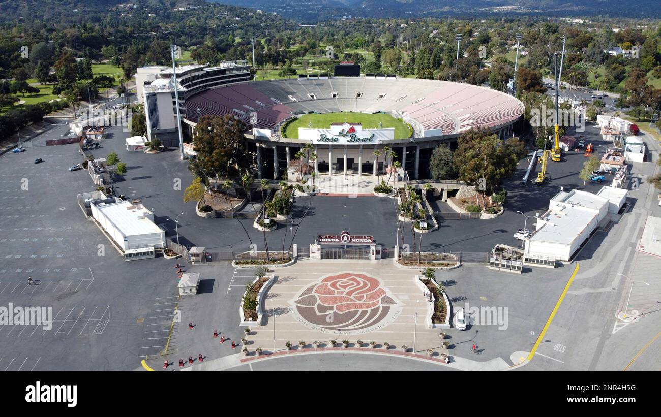 General overall aerial view of the Rose Bowl Stadium, Saturday, March ...