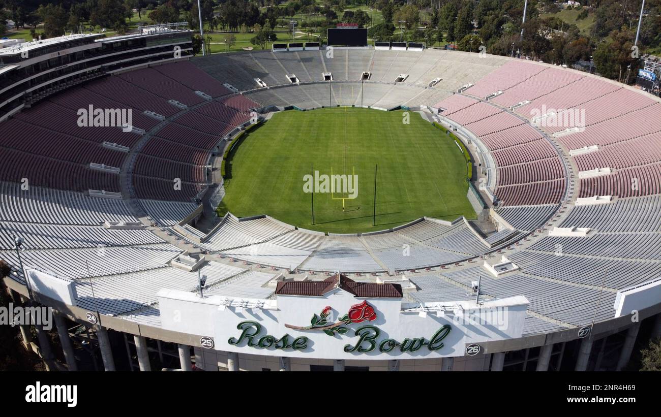 General overall aerial view of the Rose Bowl Stadium, Saturday, March ...