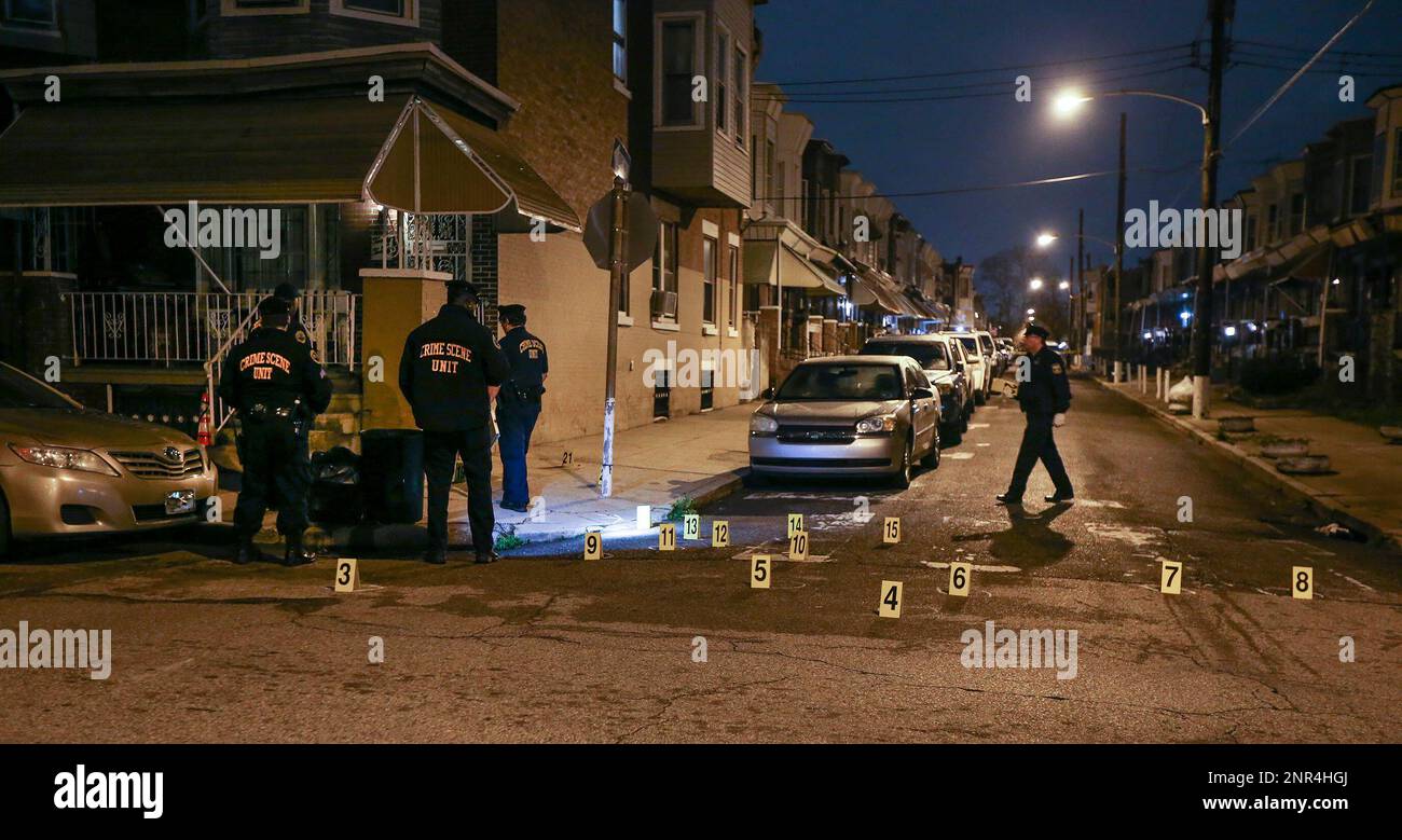 The Philadelphia Police Crime Scene unit work the 2300 Block of W ...