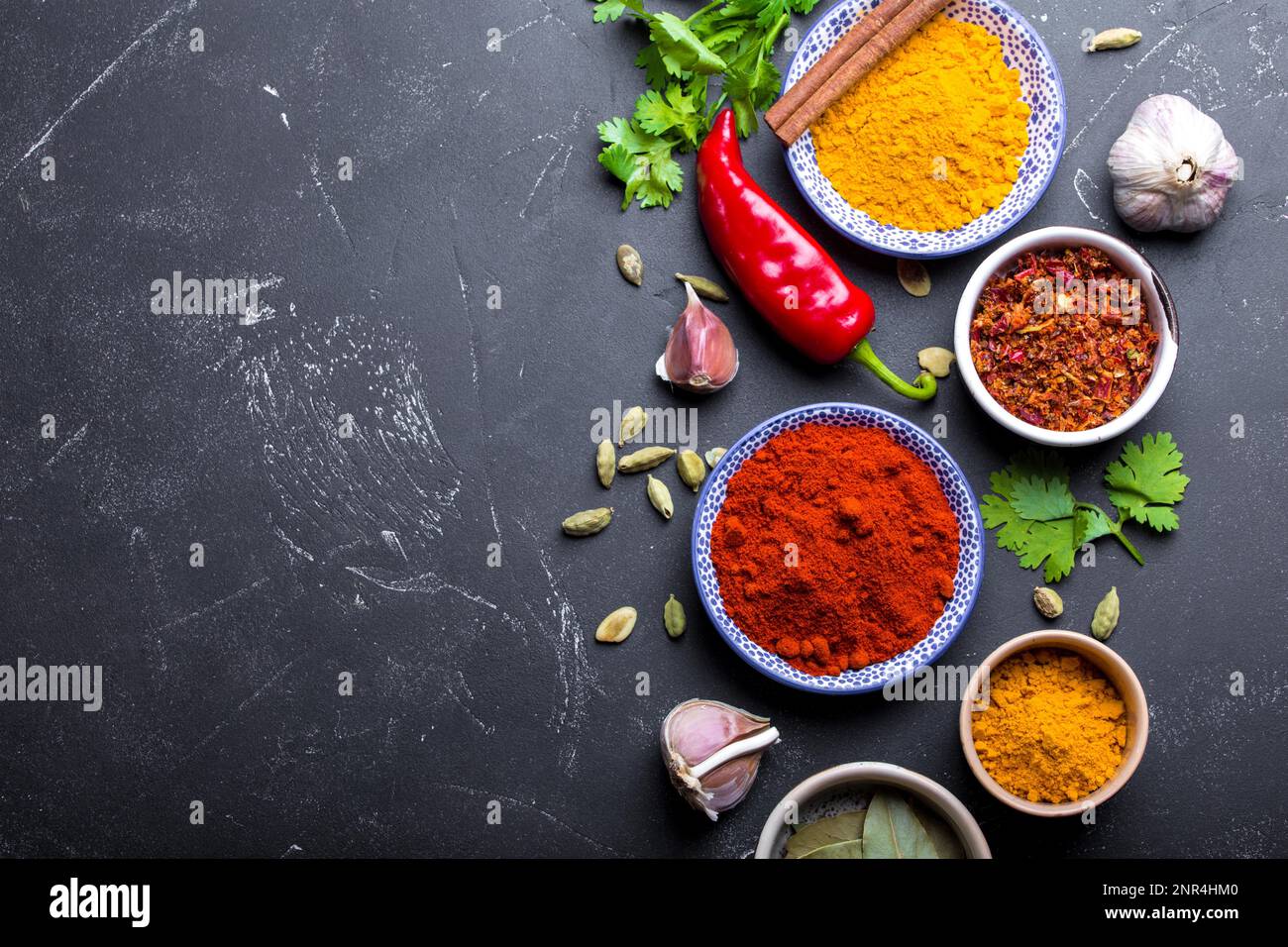 Set of Indian food cooking ingredients. Traditional Indian assorted ...