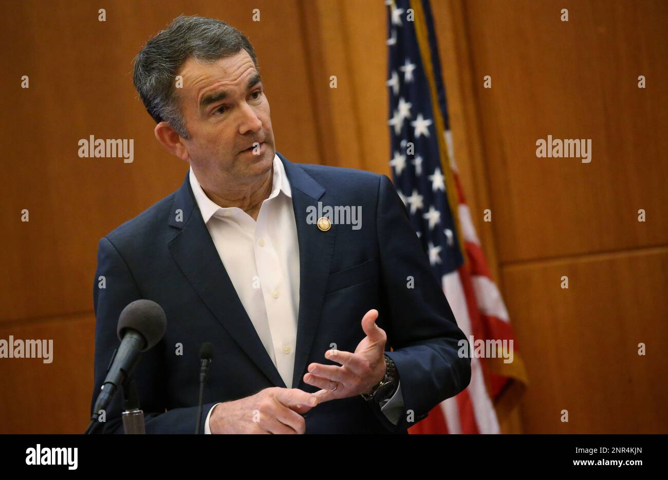 Virginia Gov. Ralph Northam speaks during a press conference, Monday ...